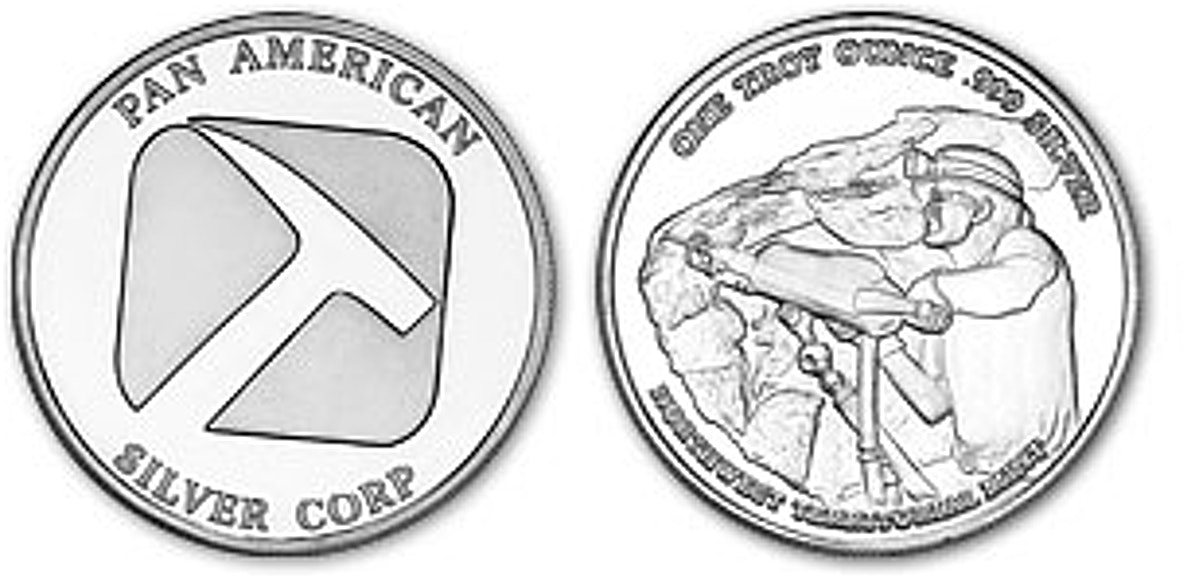 Pan American Silver Rounds - Circulated in good condition - 1 oz