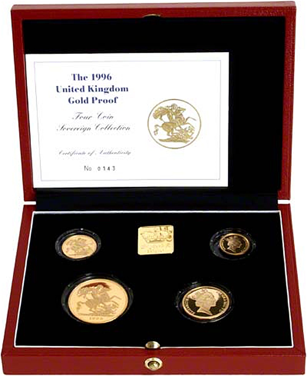 United Kingdom Gold Sovereign 1996 4 coin set - Proof - 2 oz