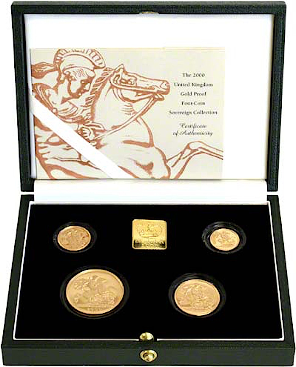 United Kingdom Gold Sovereign 2000 4 coin set - Proof - 2 oz