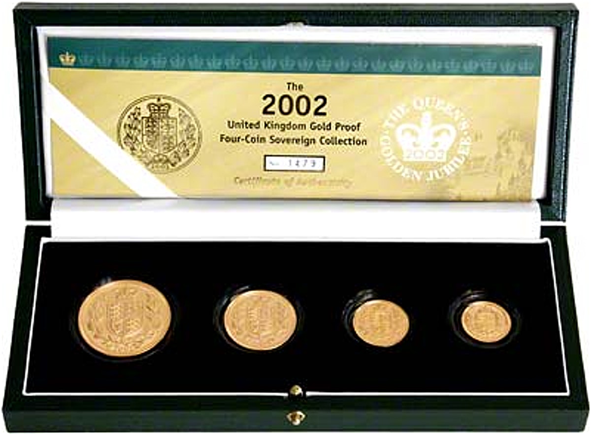 United Kingdom Gold Sovereign 2002 4 coin set - Proof - 2 oz
