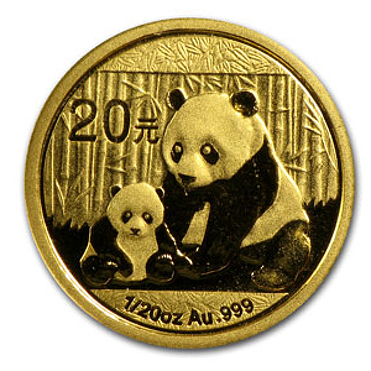 Chinese Gold Panda 2012 - 1/20 oz - BullionStar Singapore