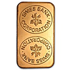 Swiss Bank Corporation Gold Bar - Circulated in good condition - 1 oz