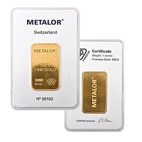 Metalor Gold Bar - Circulated in Good Condition - 1 oz
