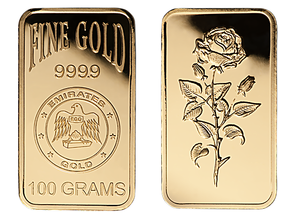 Emirates Gold Bar - 100 g - BullionStar Singapore