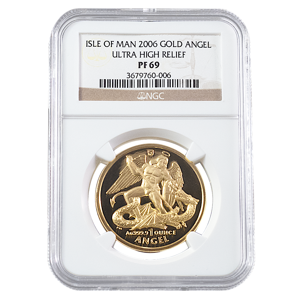 2006 1 oz Isle of Man Gold Angel Coin - Graded PF 69 by NGC