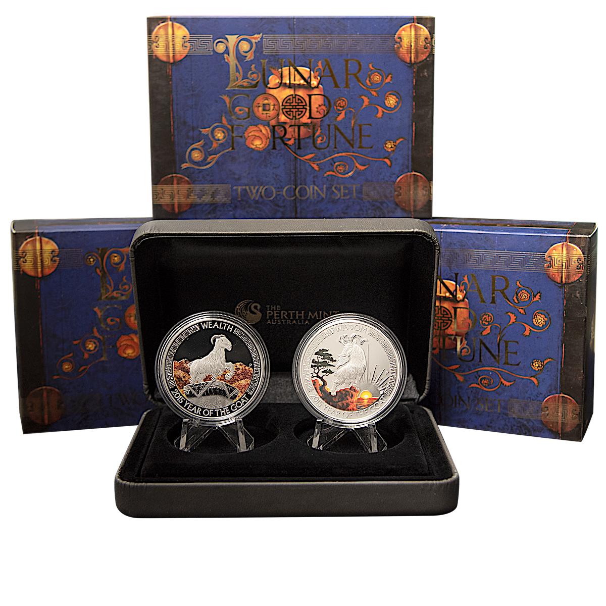 3 sets of 2015 AUS Silver Lunar Good Fortune Proof Coins (2 x 1 oz per ...