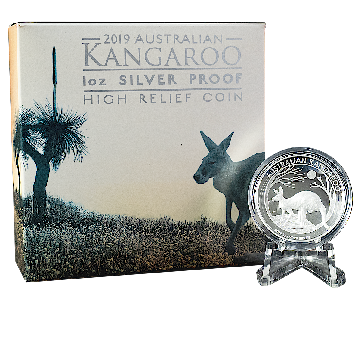 2019 1 oz Australian Silver Kangaroo High-Relief Proof Coin