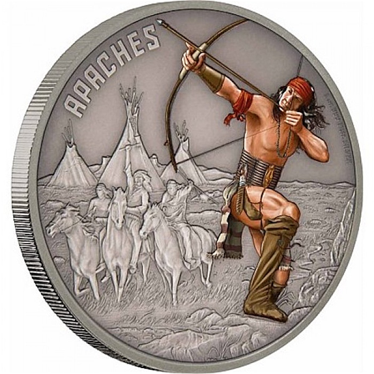 Niue Silver Warriors of History 2017 - Apache - Antique Finish - 1 oz