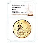 Australian Gold Most Dangerous 2020 - Redback Spider - Graded MS 70 by NGC - 1 oz
