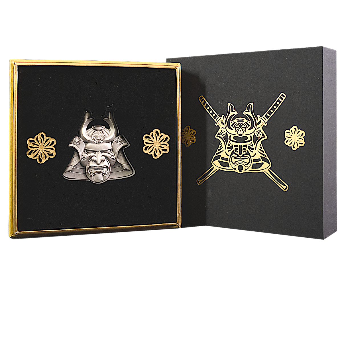 2021 2 oz Samoan Silver Ancient Warriors: Samurai Mask Antique-Finished ...