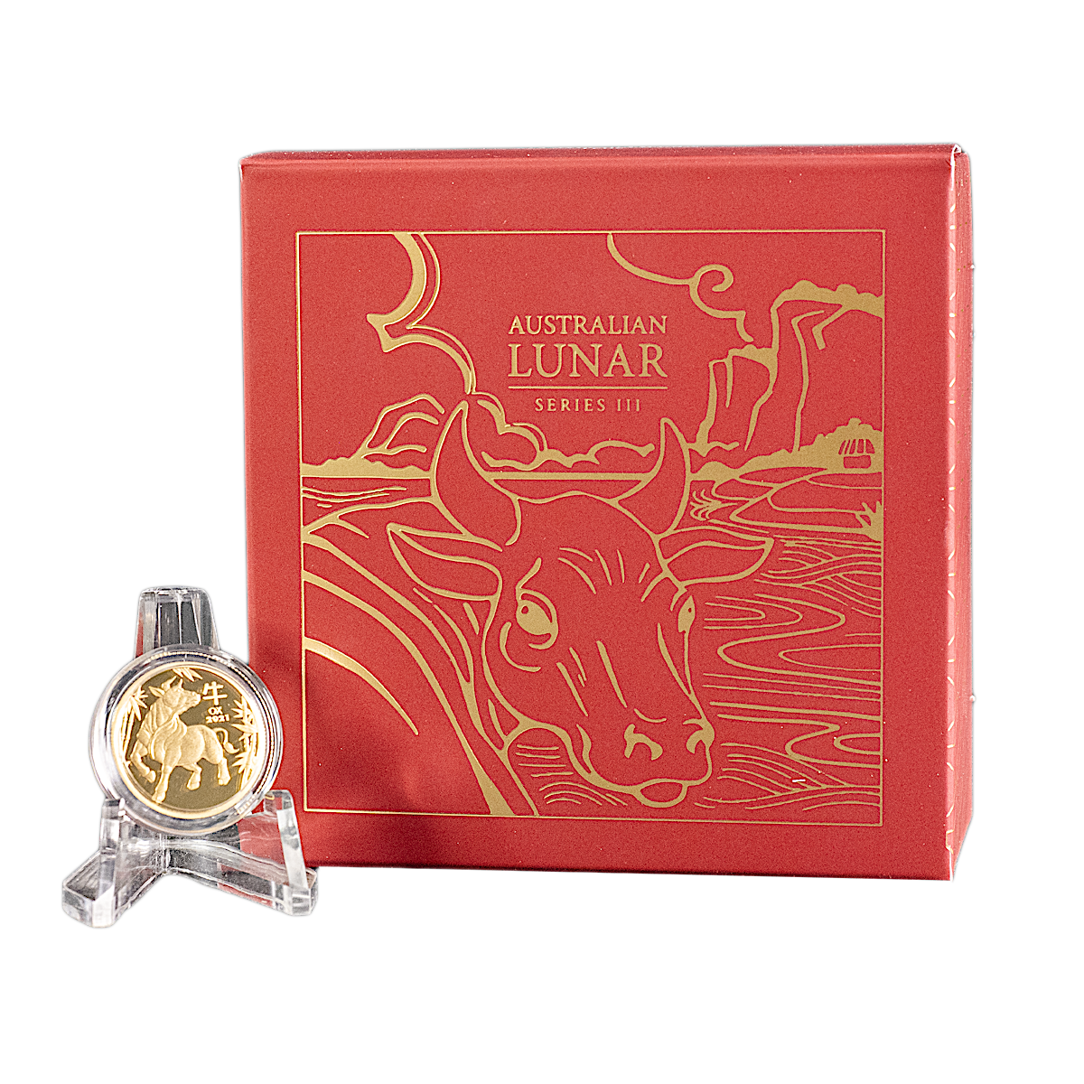 2021 1/4 oz Australian Gold Lunar Series "Year of the Ox" Proof Coin ...