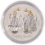 Happy Diwali Silver Medallion - Circulated in Good Condition - Various ...