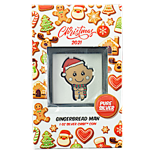 1 pc of 1 oz 2021 New Zealand Silver Chibi Collection "Gingerbread Man ...