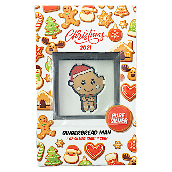 1 pc of 1 oz 2021 New Zealand Silver Chibi Collection "Gingerbread Man ...
