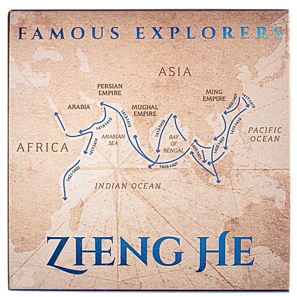 Niue Silver Famous Explorers 2020 - Zheng He - Antiqued Finish - 2 oz