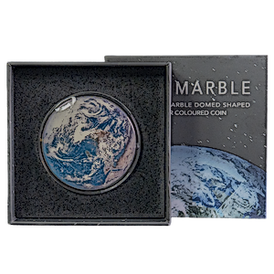 1 pc of 3 oz 2022 Niue Silver Blue Marble Dome-Shaped Coin - Total 3 oz ...