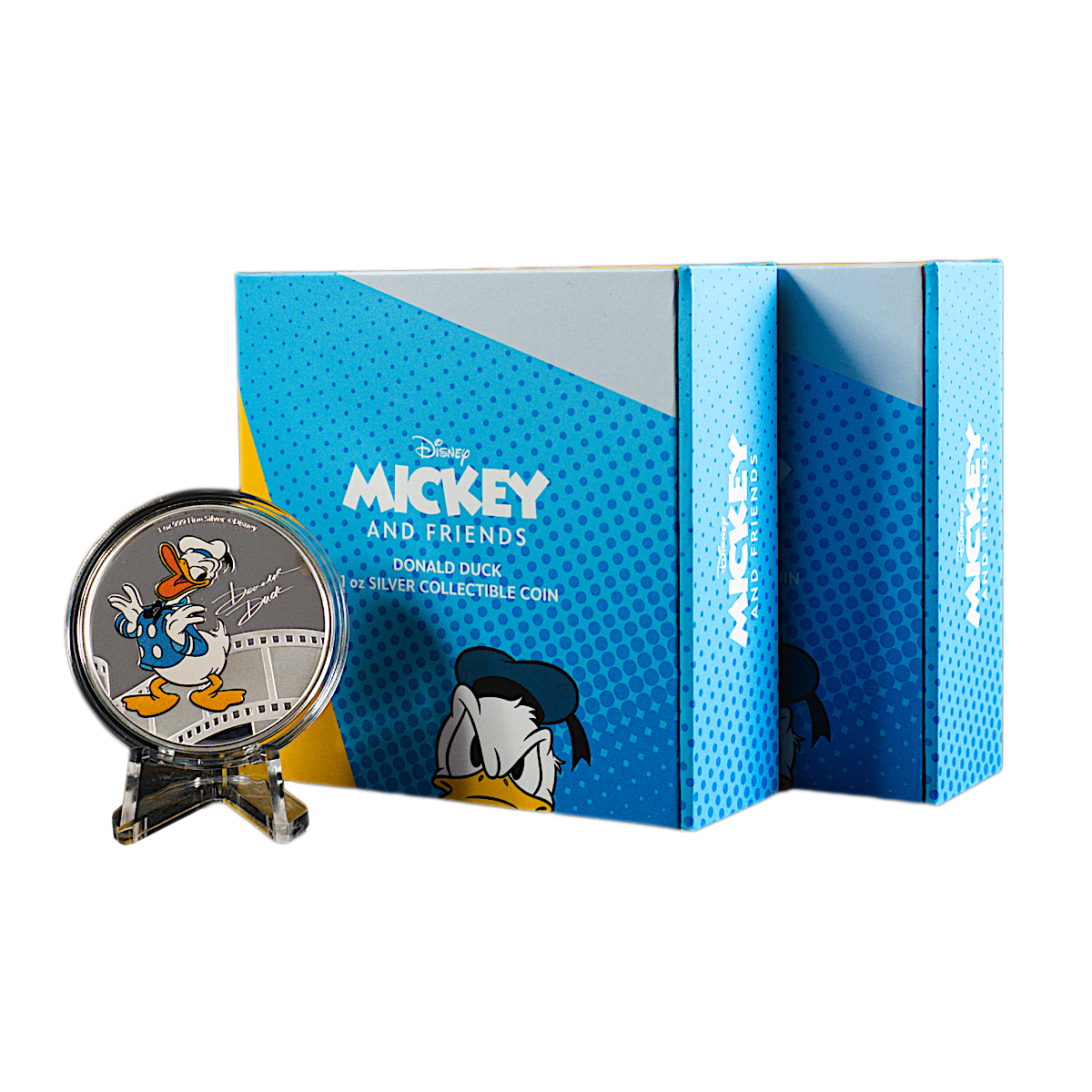 2 pcs of 1 oz 2023 Niue Silver Disney Mickey and Friends "Donald Duck ...