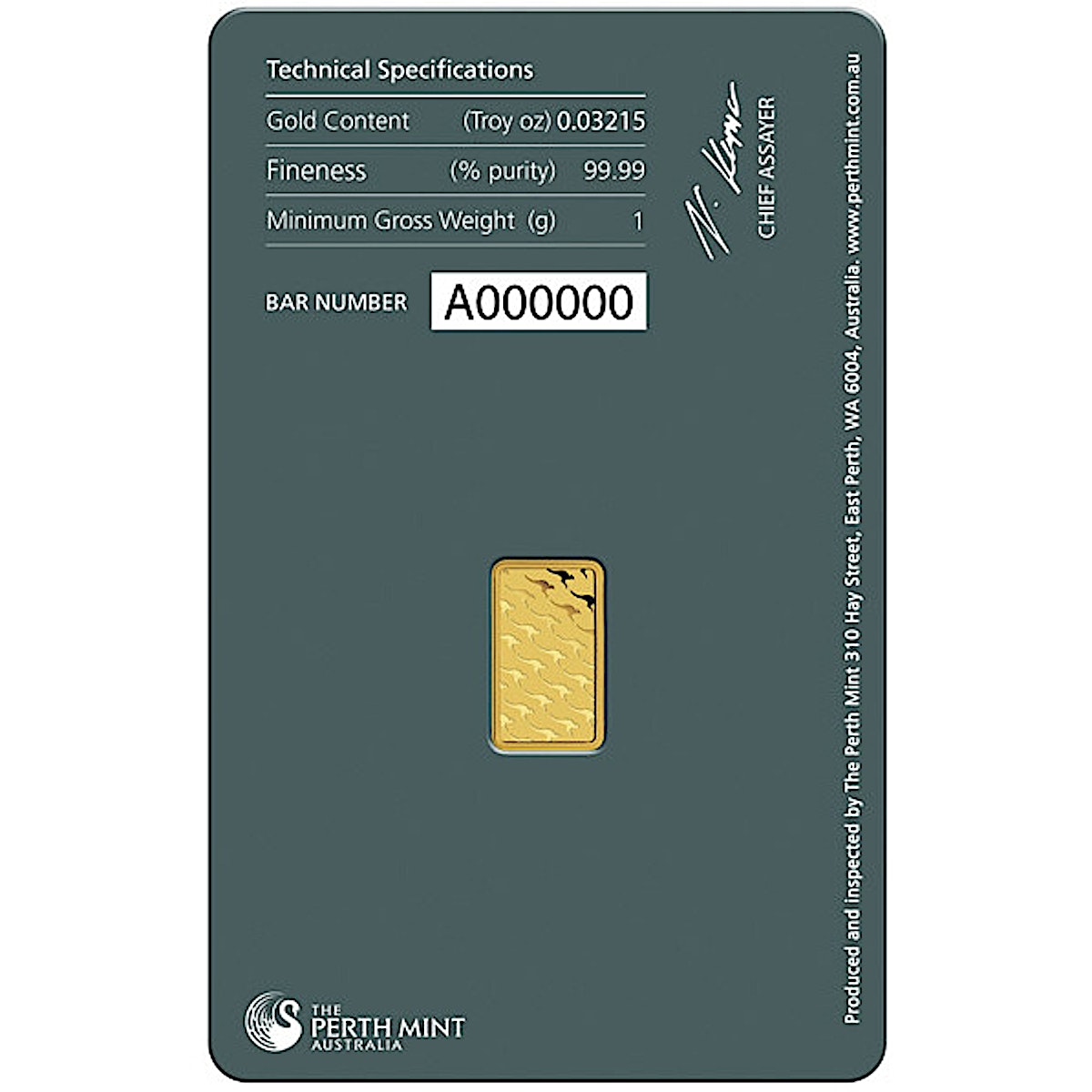 Buy 1 Gram Perth Mint Gold Bullion Bar