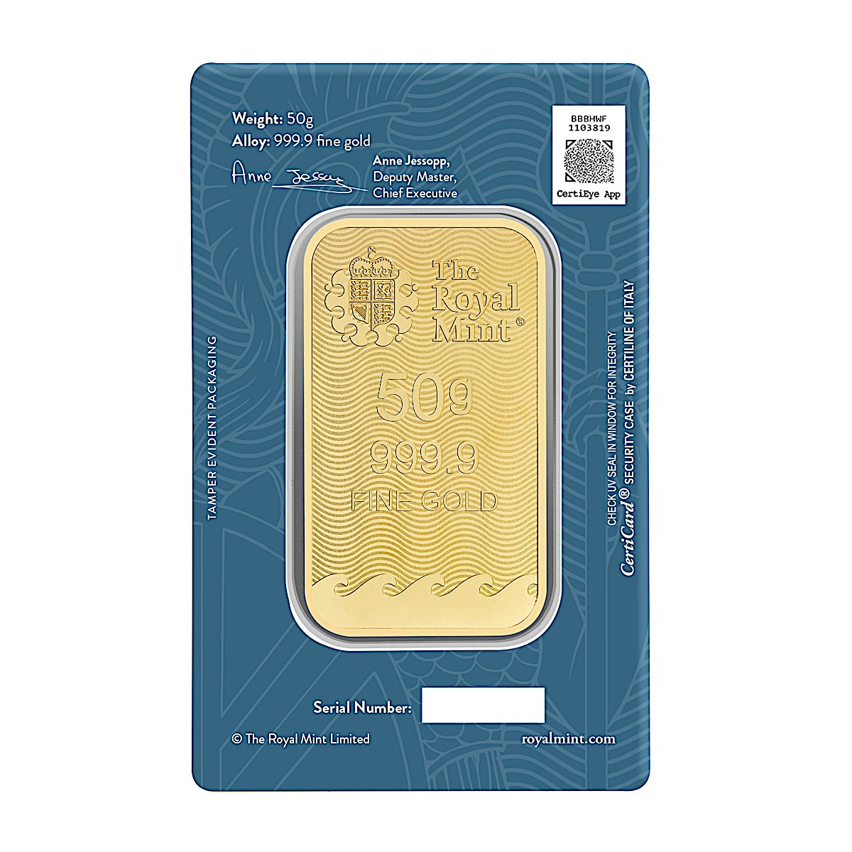 Buy 50 Gram United Kingdom Gold Britannia Bullion Bar