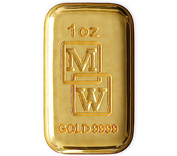 Buy 1 oz Morris and Watson Cast Gold Bullion Bar