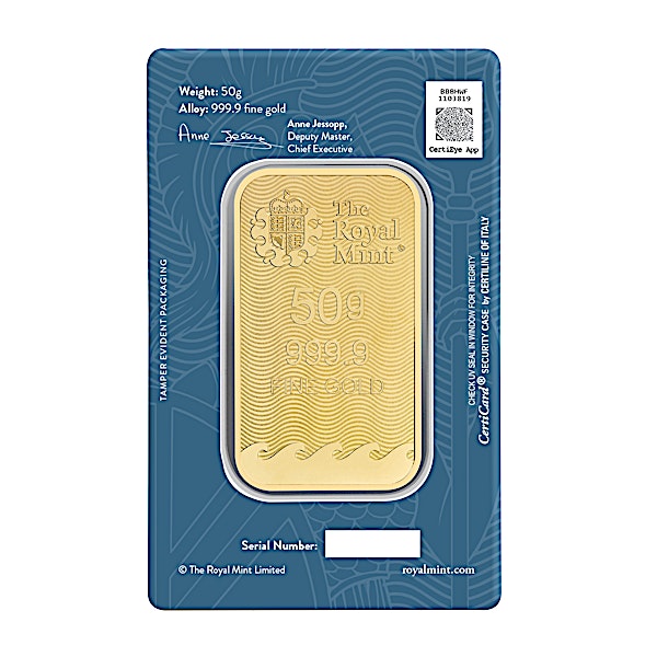 Buy 50 Gram United Kingdom Gold Britannia Bullion Bar