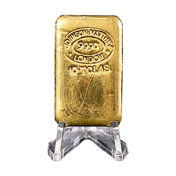 10 tola Johnson Matthey Gold Cast Bar (Pre-Owned in Good Condition)