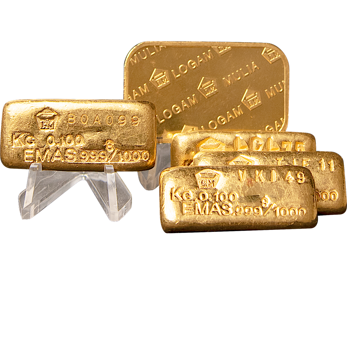 5 pcs of 100 gram Logam Mulia Gold Bars - Total 500 grams Gold