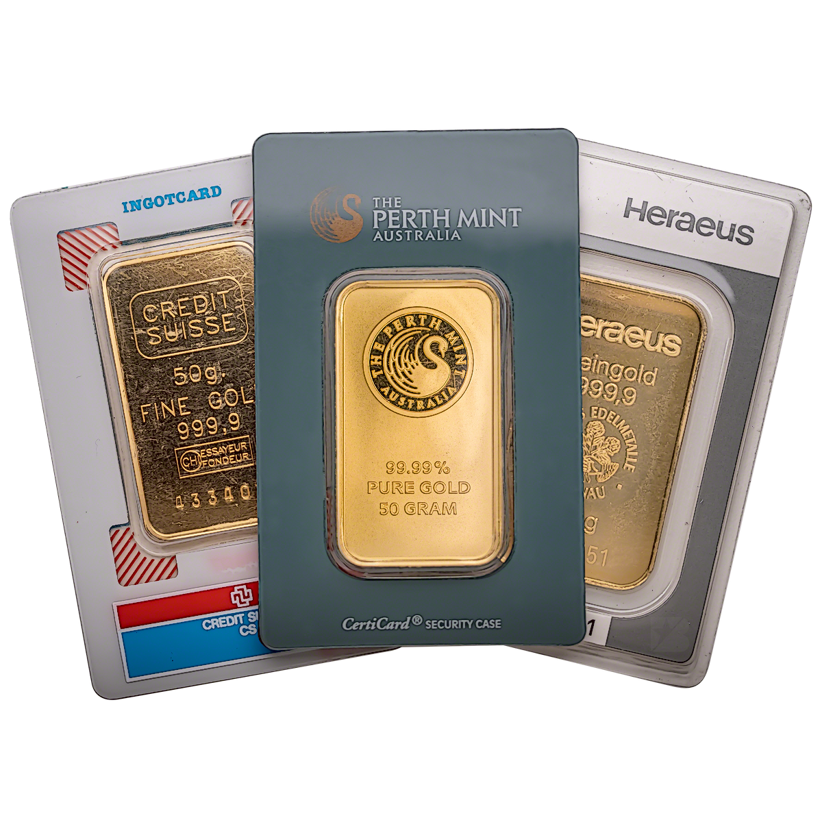Buy 50 Gram Pre-Owned Gold Bullion Bars - Various Brands