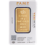 Buy 50 Gram PAMP Swiss Gold Bullion Bar