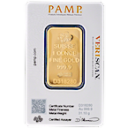 Buy 1 oz PAMP Swiss Gold Bullion Bar - Lady Fortuna Design