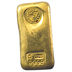 5 oz Perth Mint Gold Cast Bar