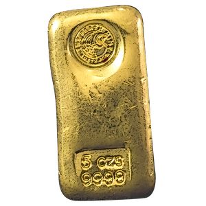 5 oz Perth Mint Gold Cast Bar