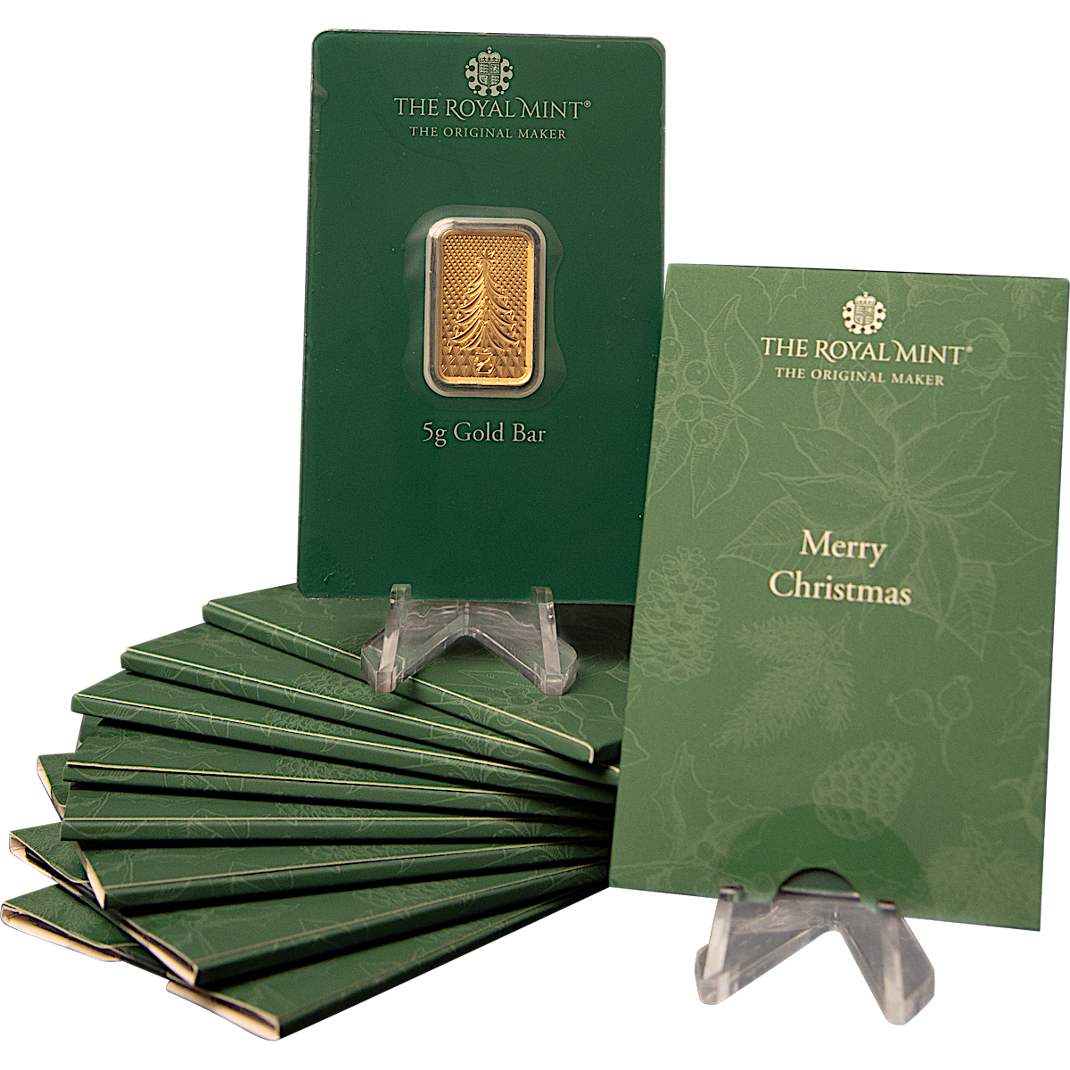 10 pcs of 5 gram Royal Mint Gold Christmas Bullion Bars - Total 50 ...