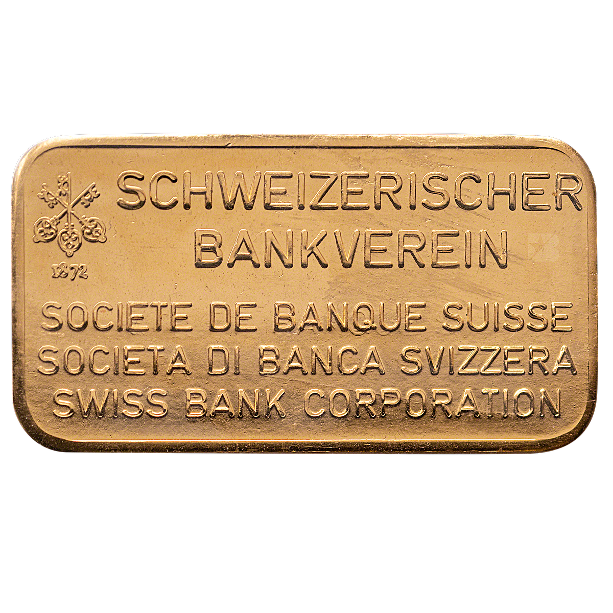 Swiss Bank Corporation Gold Bar - Circulated in good condition - 50 g