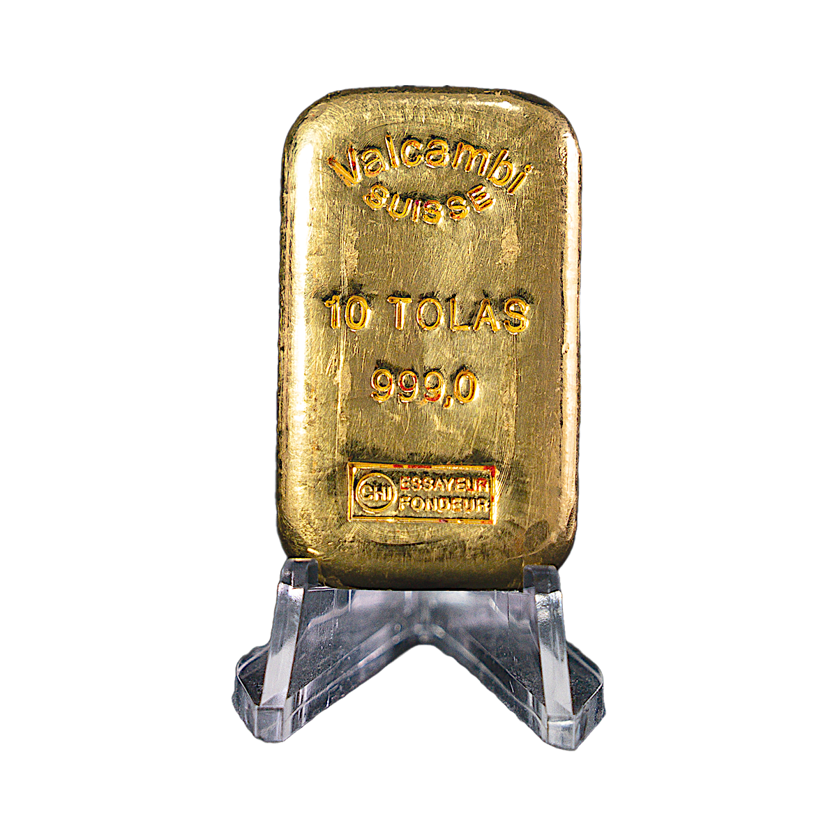 10 tola Valcambi Swiss Gold Cast Bar (Pre-Owned in Good Condition)
