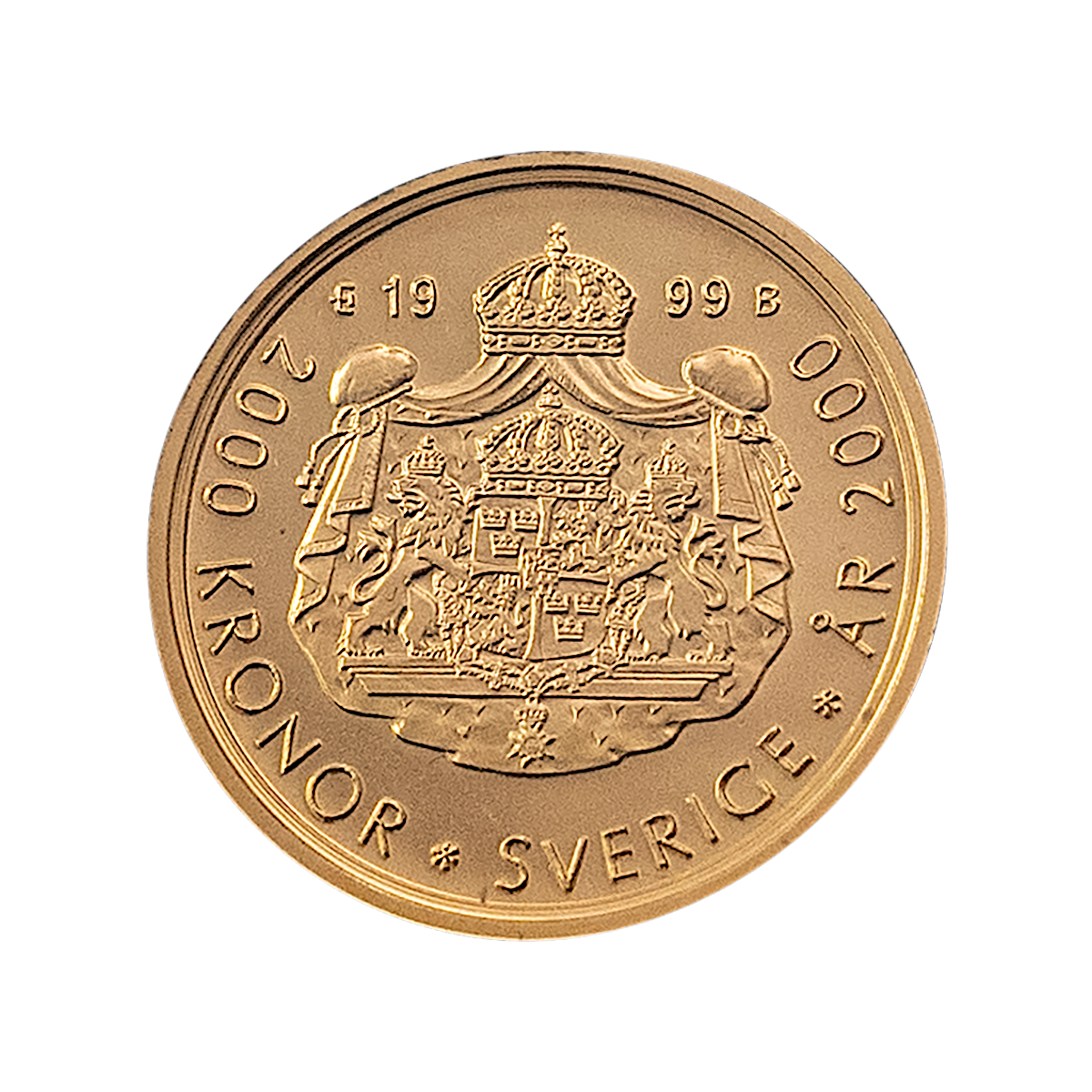 1999 11.7 gram Gold Swedish 2000 Kronor Coin