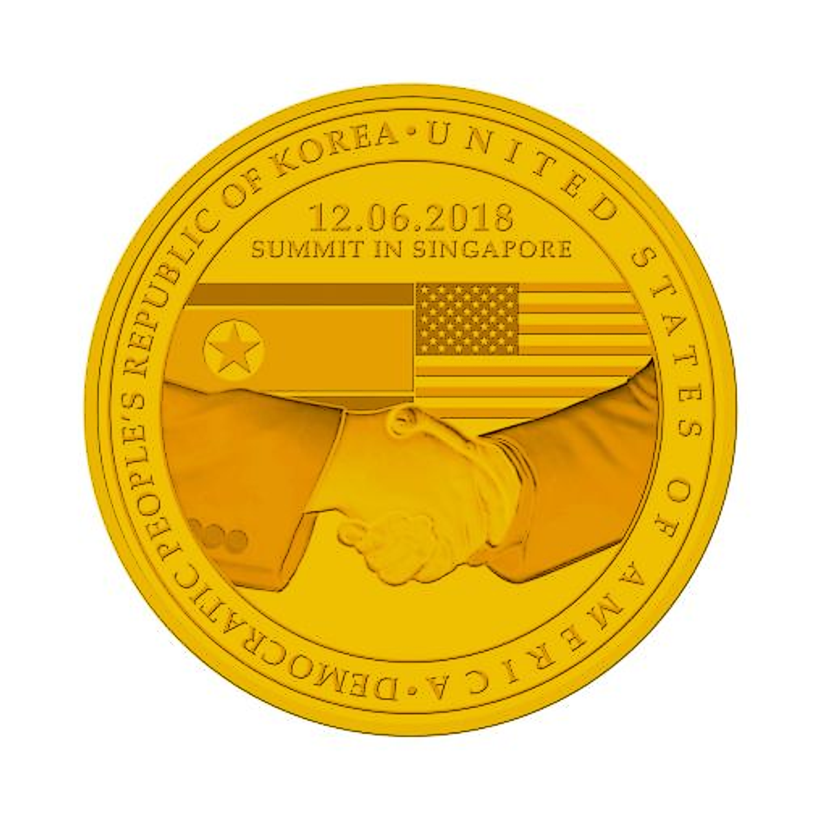 Singapore Mint Gold Trump Kim Summit 2018 - Proof - Circulated in good ...