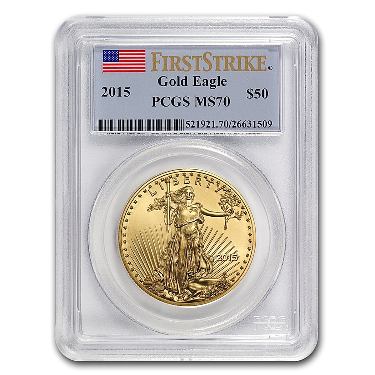 American Gold Eagle 2015 - Graded MS 70 by PCGS - 1 oz