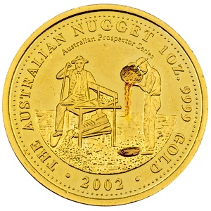 2002 1 oz Australian Gold Prospector Series Coin - Dry Blowing