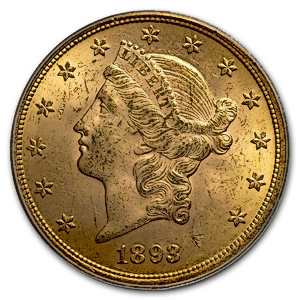 1893 30.09 Gram Gold US Liberty Head Gold Double Eagle Coin