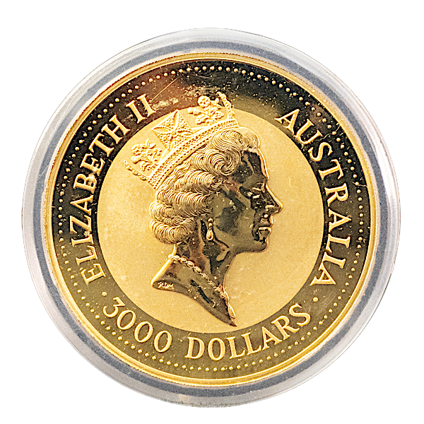 1992 1 kilogram Australian Gold Kangaroo Nugget Coin