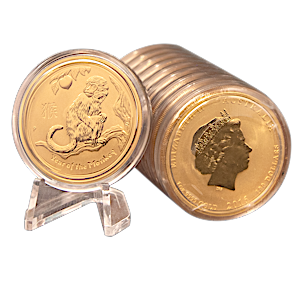 10 pcs of 1 oz 2016 Australian Gold Lunar Monkey Coins - Total 10 oz Gold