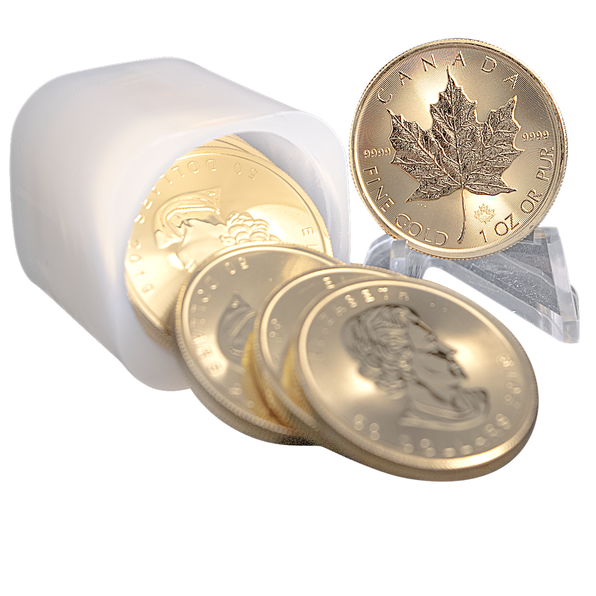 10 pcs of 1 oz 2019 Canadian Gold Maple Leaf Coins - Total 10 oz Gold