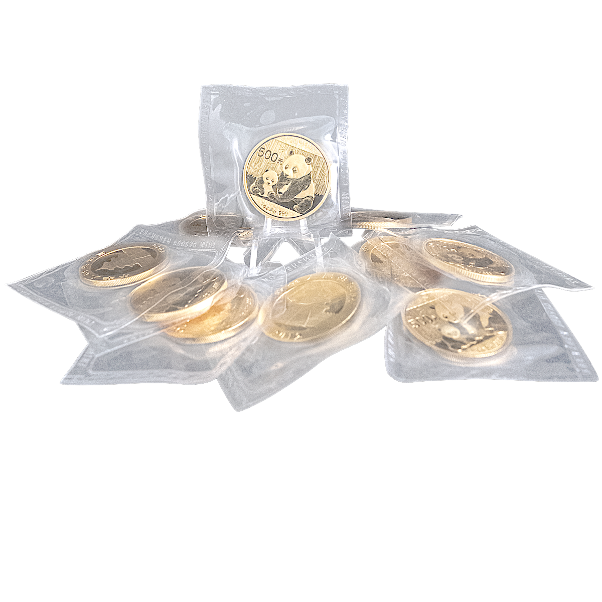 10 pcs of 1 oz 2012 Chinese Gold Panda Coins - Total 10 oz Gold