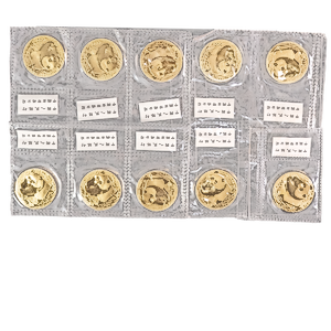 10 pcs of 1 oz 2002 Chinese Gold Panda Coin - Total 10 oz Gold