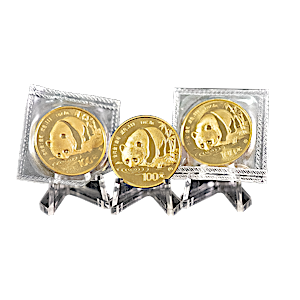 3 pcs of 1 oz 1987 Chinese Gold Panda Coin - Total 3 oz Gold