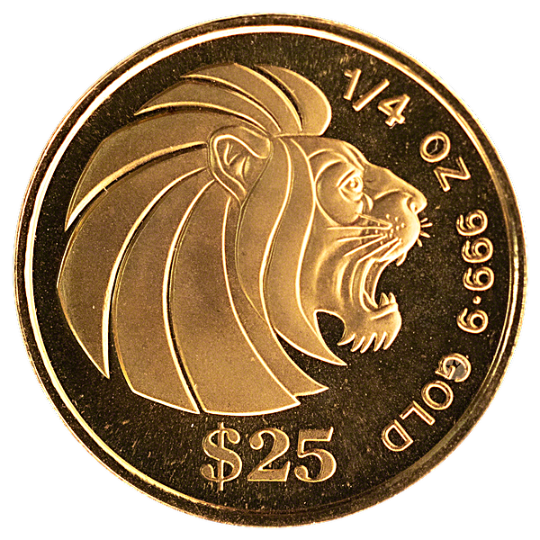 Singapore Gold Lion 1990 - 1/4 oz