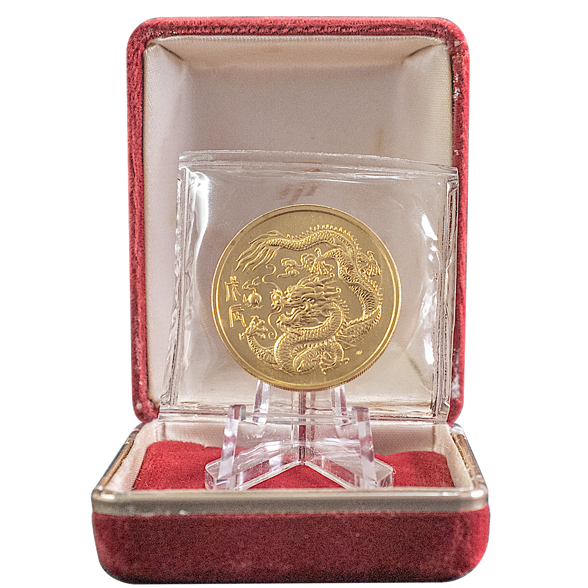 1988 1 oz Singapore Mint Gold Singold Lunar "Year of the Dragon" Proof ...