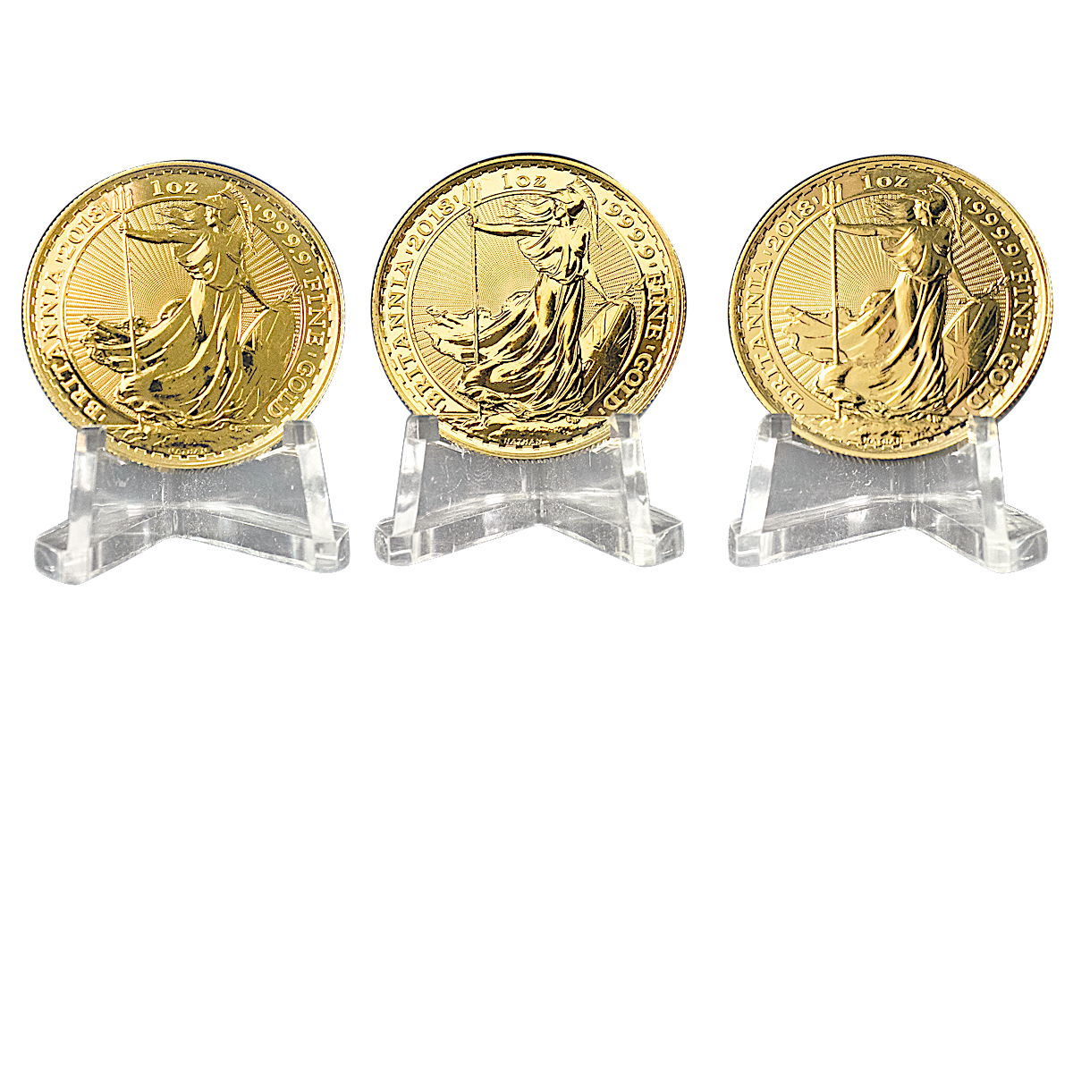 3 pcs of 1 oz 2018 United Kingdom Gold Britannia Coins - Total 3 oz Gold