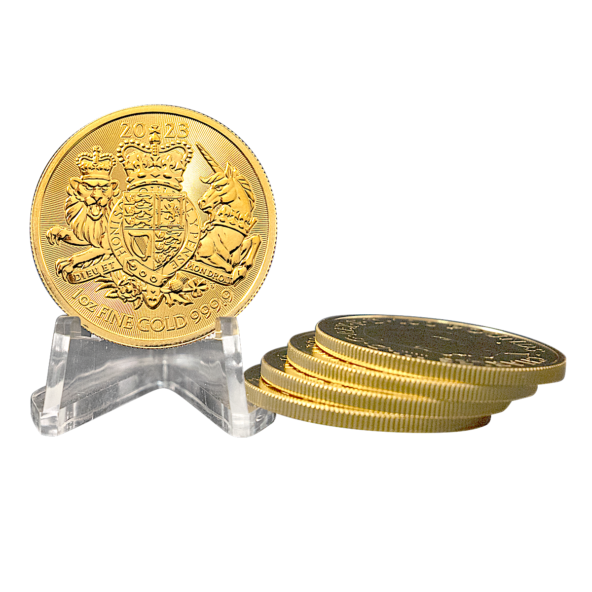 5 pcs of 1 oz 2023 United Kingdom Gold Royal Arms Coins - Total 5 oz Gold